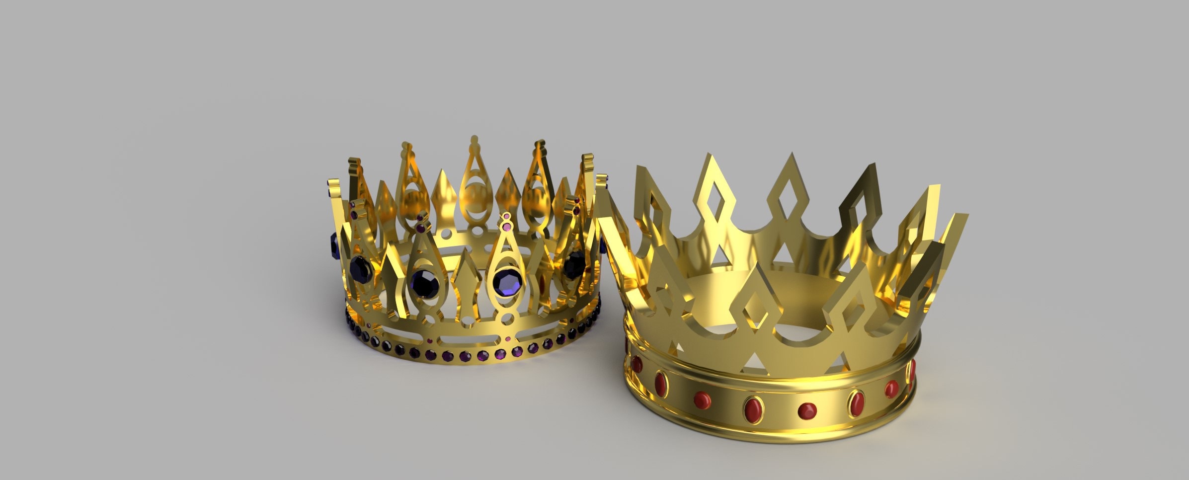 King and Queen Crowns STL 3D Print File - Etsy