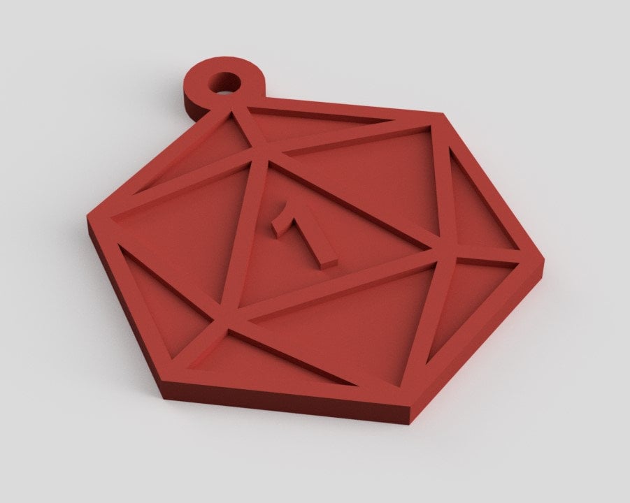 D20 Dice 3D Keychain STL Print File Dnd Dice Keychain Print 3D Gift ...