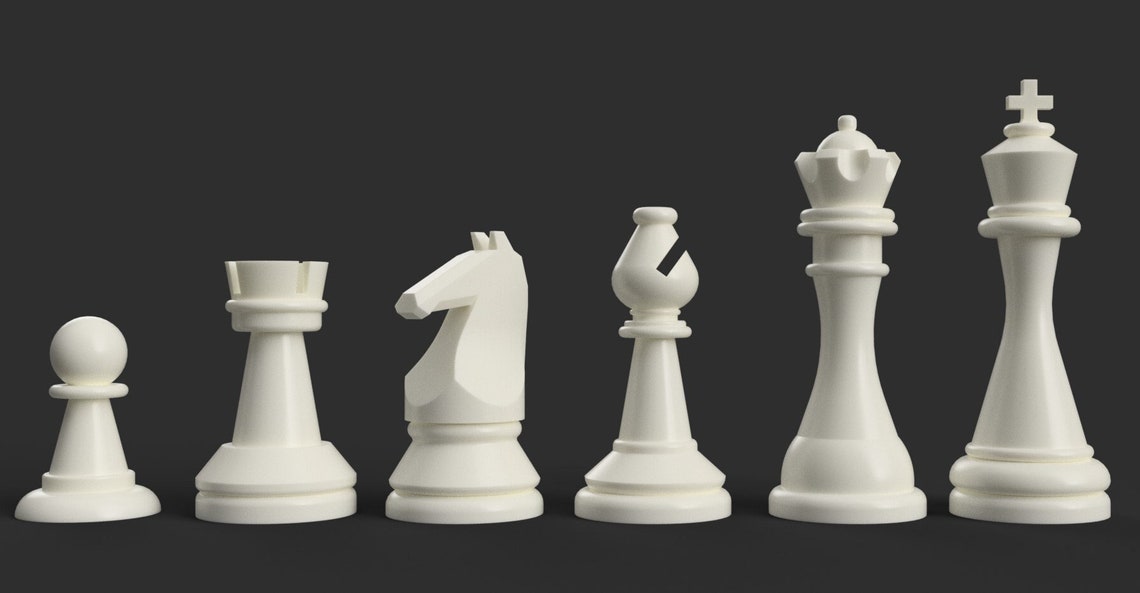 Complete Chess Set STL 3D Print File - Etsy