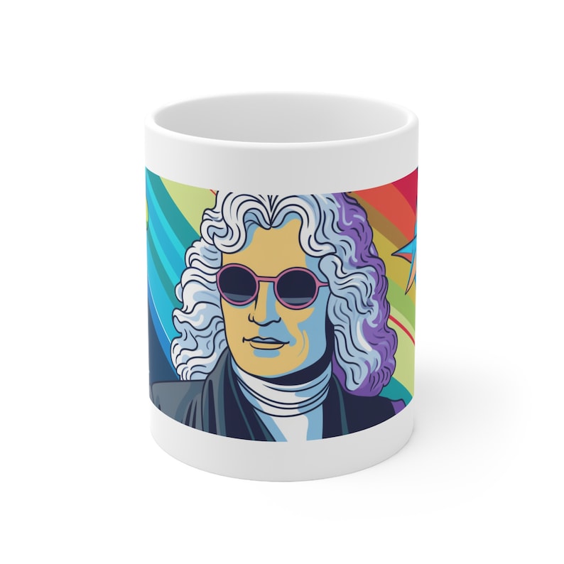 Isaac Newton Line Art Mug: Minimalist Design, Inspirational Physics ...