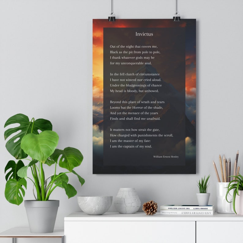 Invictus Poem Art Print Wall Art - Etsy