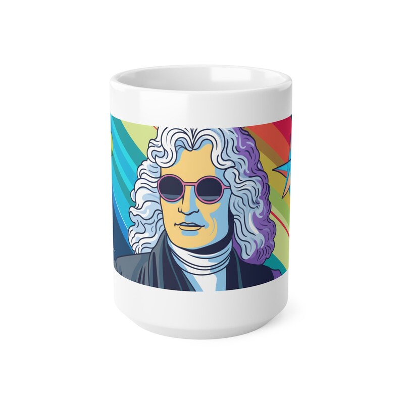 Isaac Newton Line Art Mug: Minimalist Design, Inspirational Physics ...