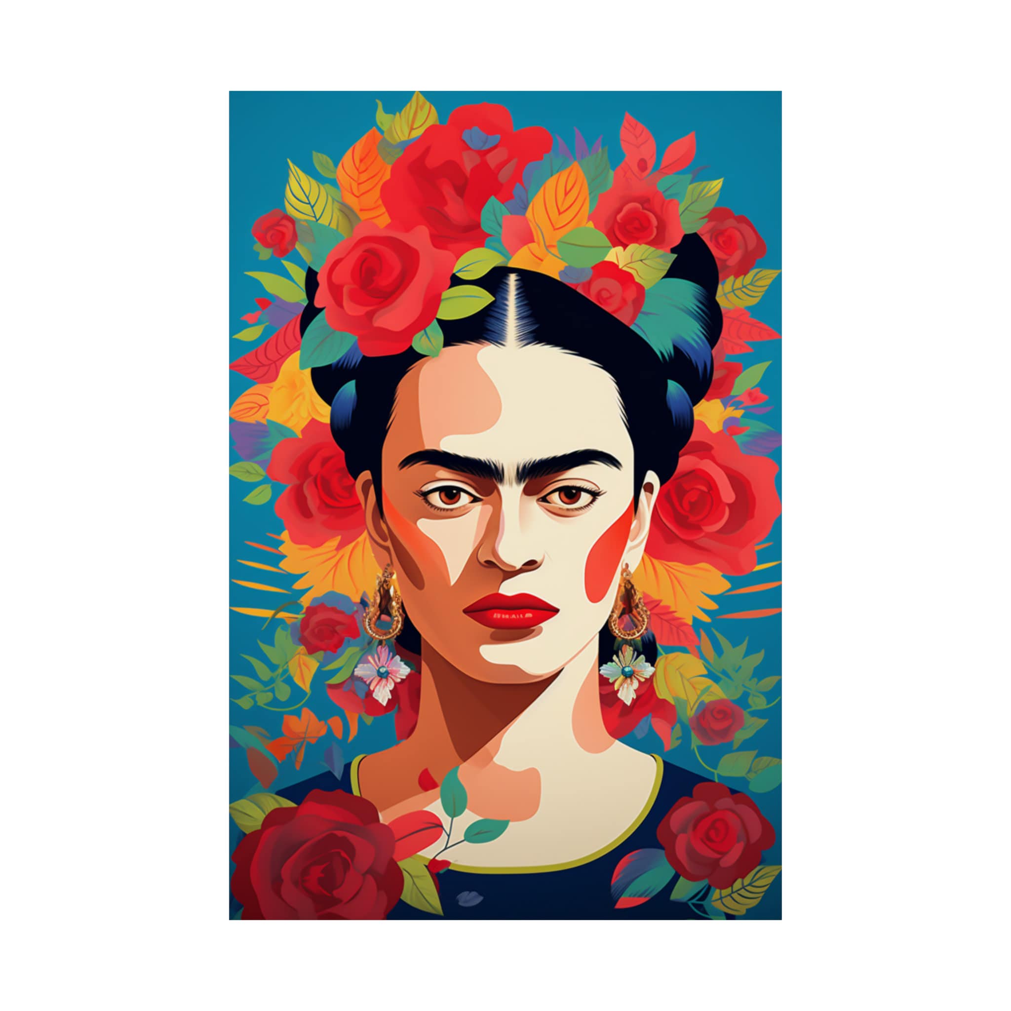 Frida Kahlo Portrait Frida Kahlo Poster Bold Cheerful Home Decor