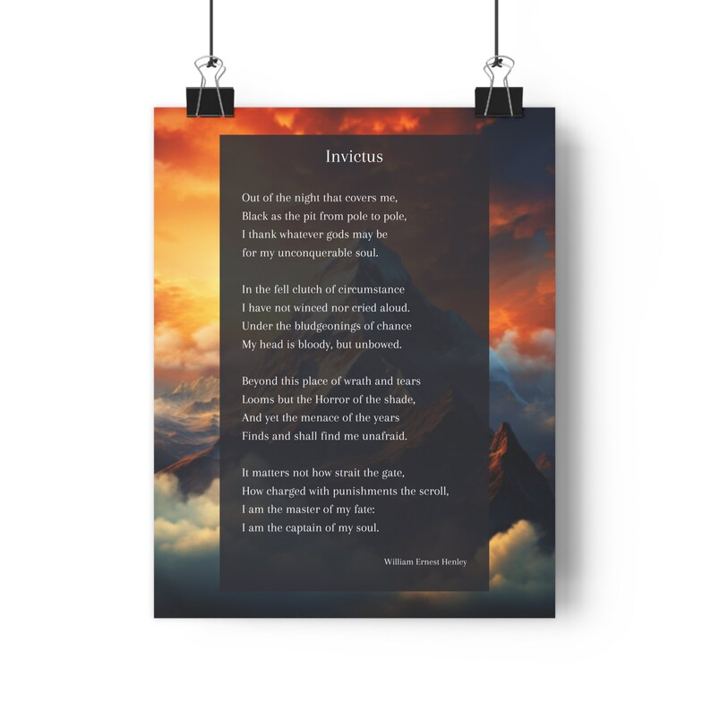 Invictus Poem Art Print Wall Art - Etsy
