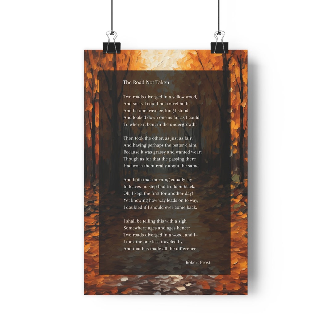 Robert Frost - the Road Less Travelled Premium Poster - Poetry Wall ...