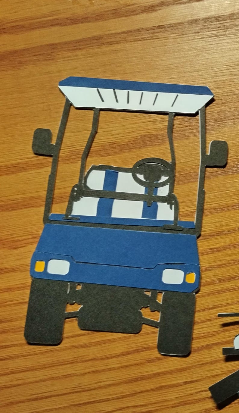 Golf Cart TOPPER: Front/side/back Views Layered Cardstock - Etsy