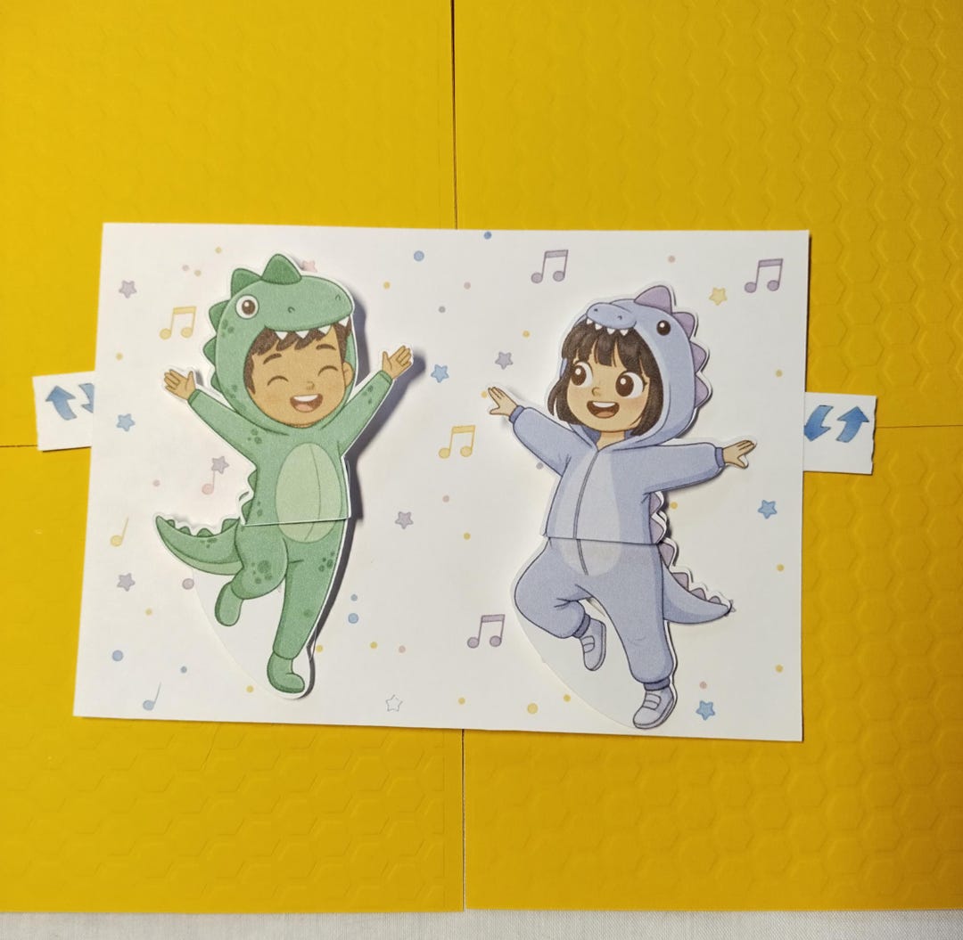 Dancing Kids CARD: Interactive Handmade Greeting Card - Etsy