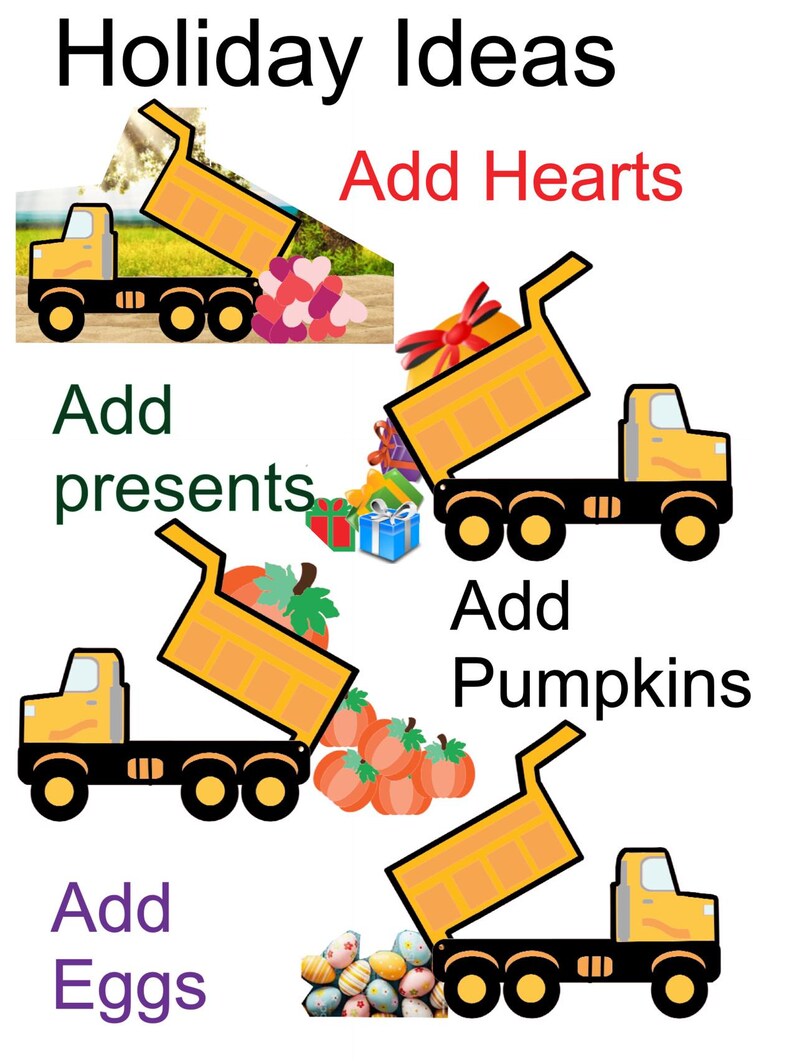 Dump Truck TOPPER: Layered Cardstock Cake or Card Topper Party Decor ...