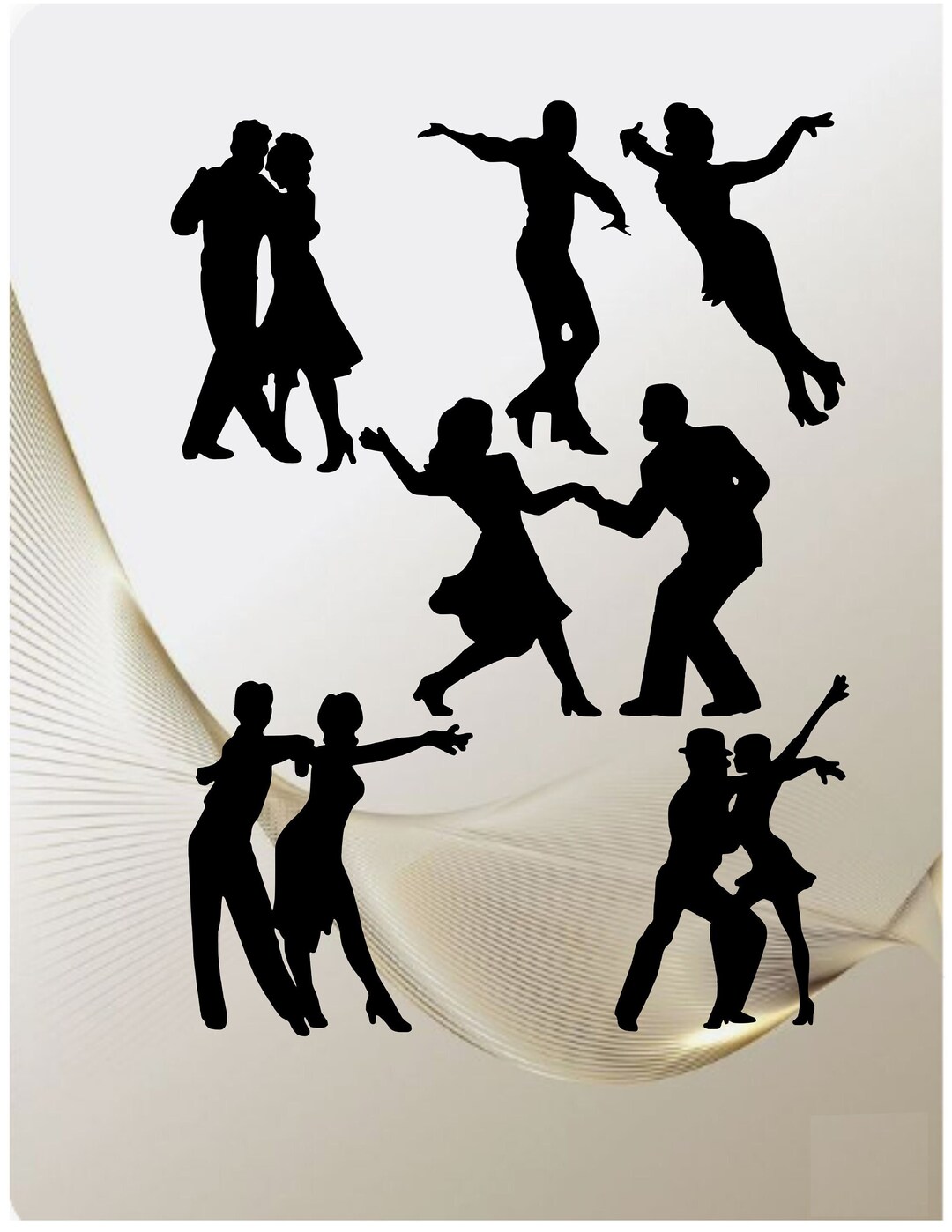 Dance Couples 2 Sets of 5 Couples Different Dances. Quality White ...