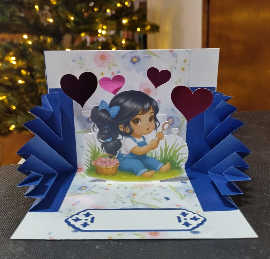 Valentine Heart Girl Popup CARD: Interactive Handmade Greeting Card - Etsy