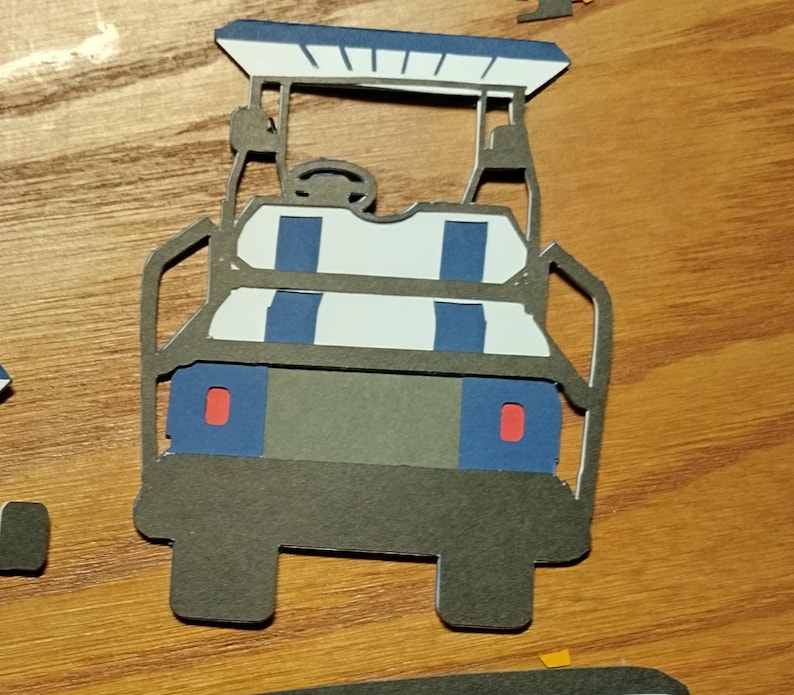 Golf Cart TOPPER: Front/side/back Views Layered Cardstock - Etsy