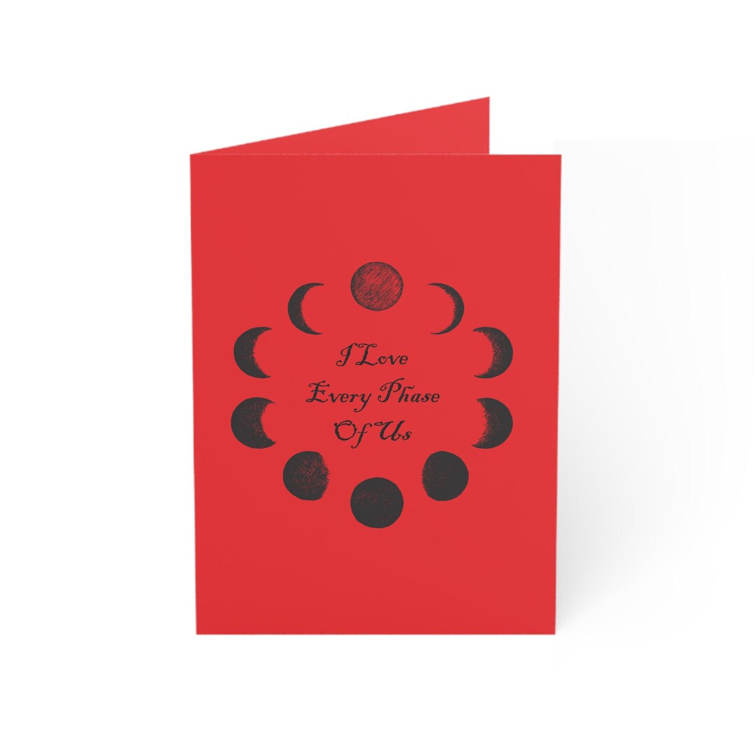 Moon Phase, Valentines Day Card, Gothic Anniversary Card, Gothic ...