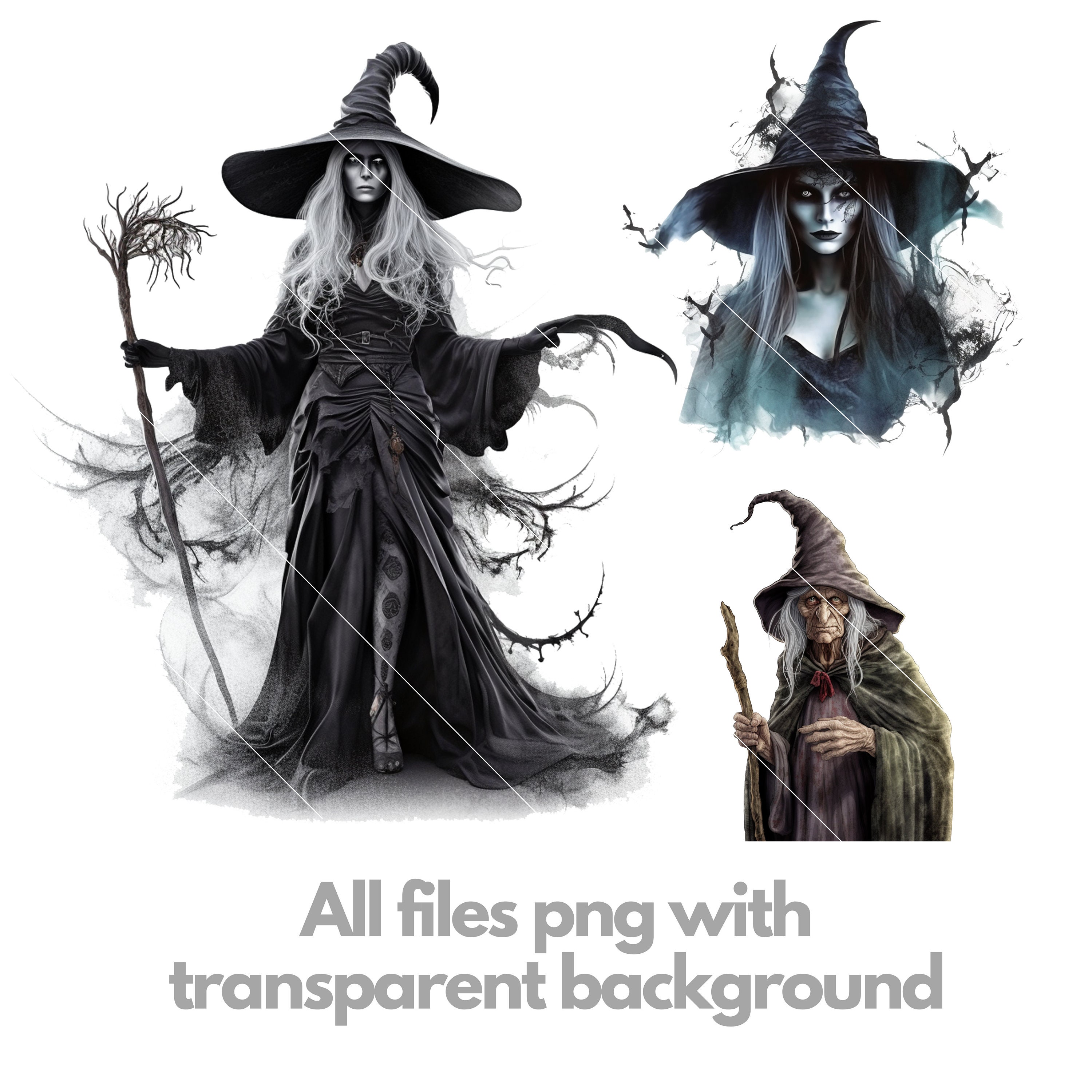 Witch Clipart Bundle Spook Witch Clipart Digital Clipart - Etsy