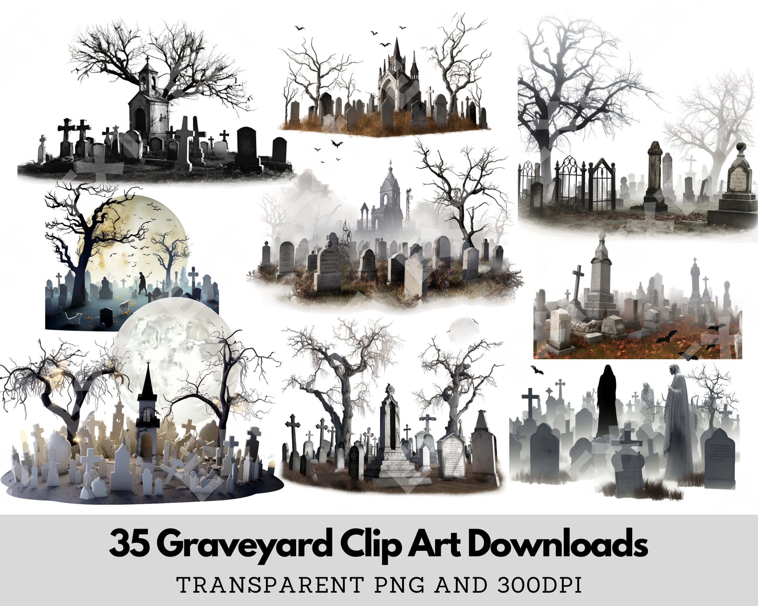 Pretty Graveyard Clipart