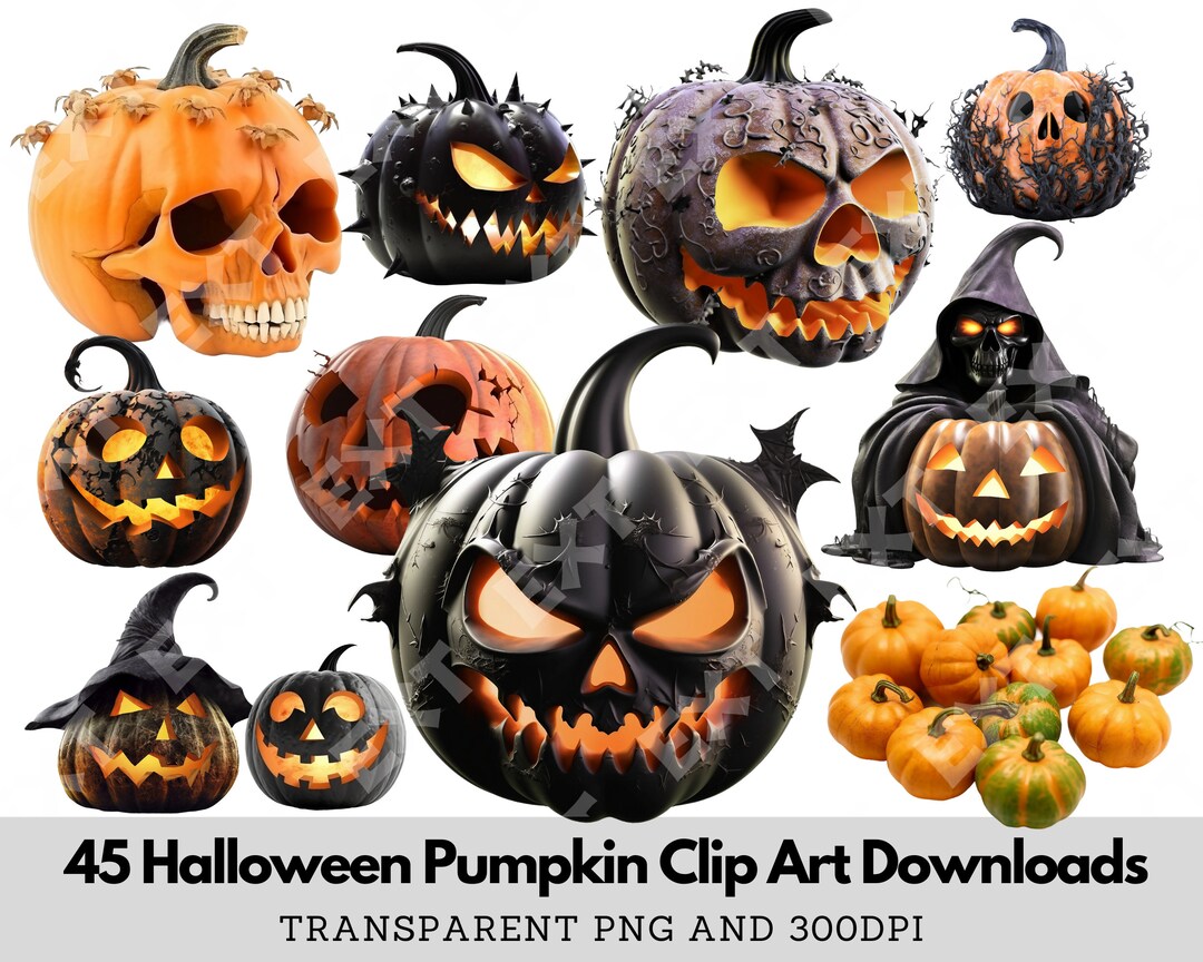 45 Images de Clip de citrouille d'Halloween, Jack-O-Lantern Clipart ...