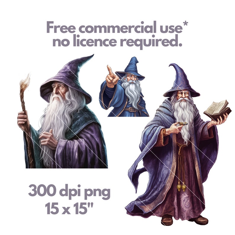 15 Wizard Clipart Bundle Digital Clipart PGN Clipart - Etsy