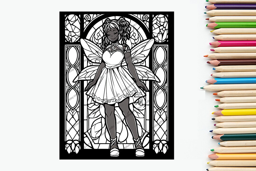 Black Fae Coloring Book Page for Adult or Teens Intricate - Etsy