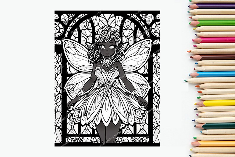 Black Fae Coloring Book Page for Adult or Teens Intricate - Etsy