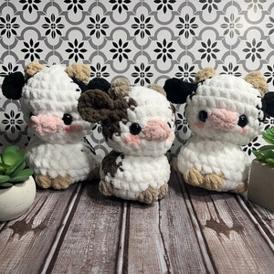 Chibi Cow Digital Crochet Pattern, Chonky Dairy Cow Crochet, Dairy Cow ...