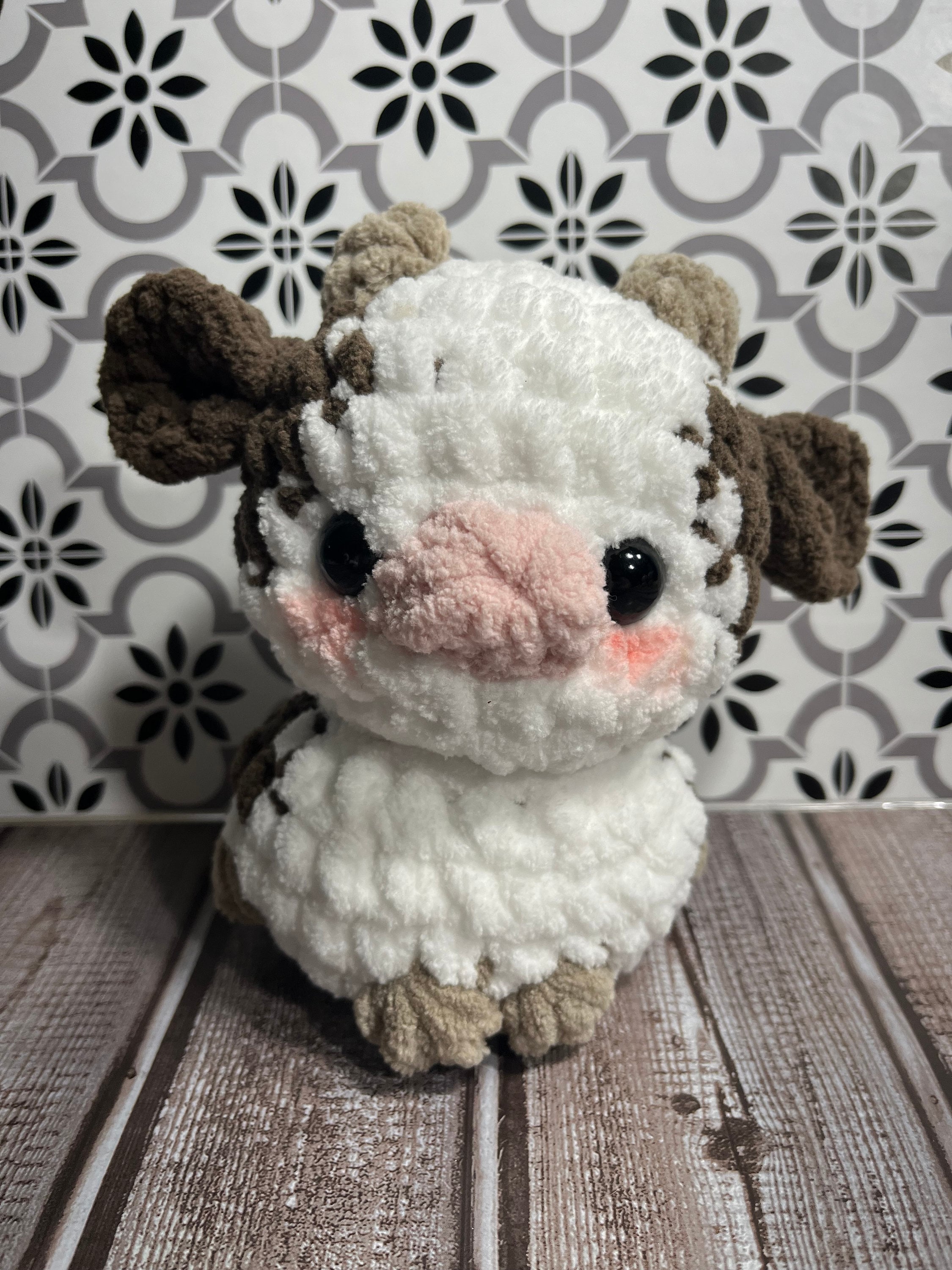 Chibi Cow Digital Crochet Pattern, Chonky Dairy Cow Crochet, Dairy Cow ...