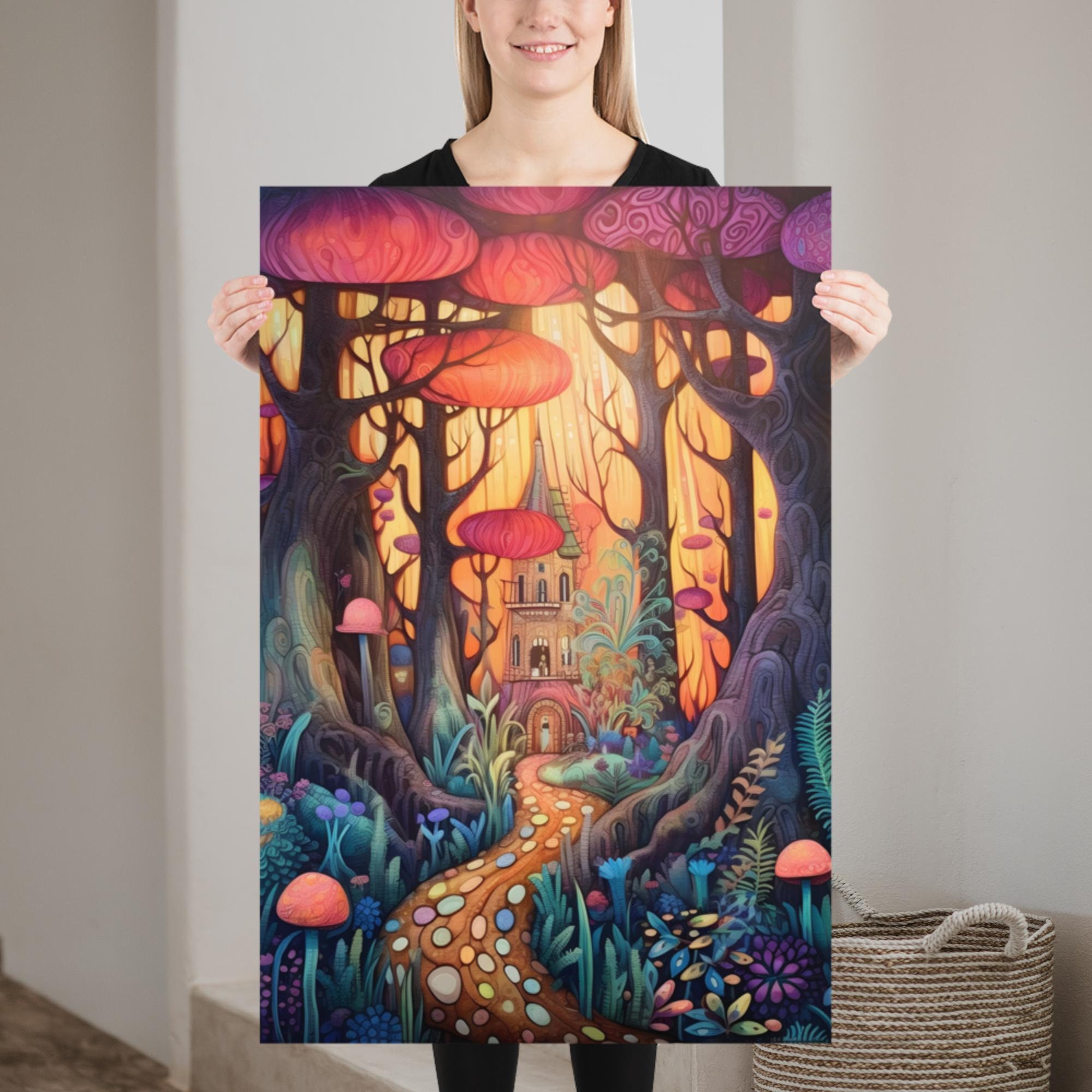 ENCHANTED FOREST KIDS Poster Magical World Vivid Colors Fairytale Style ...