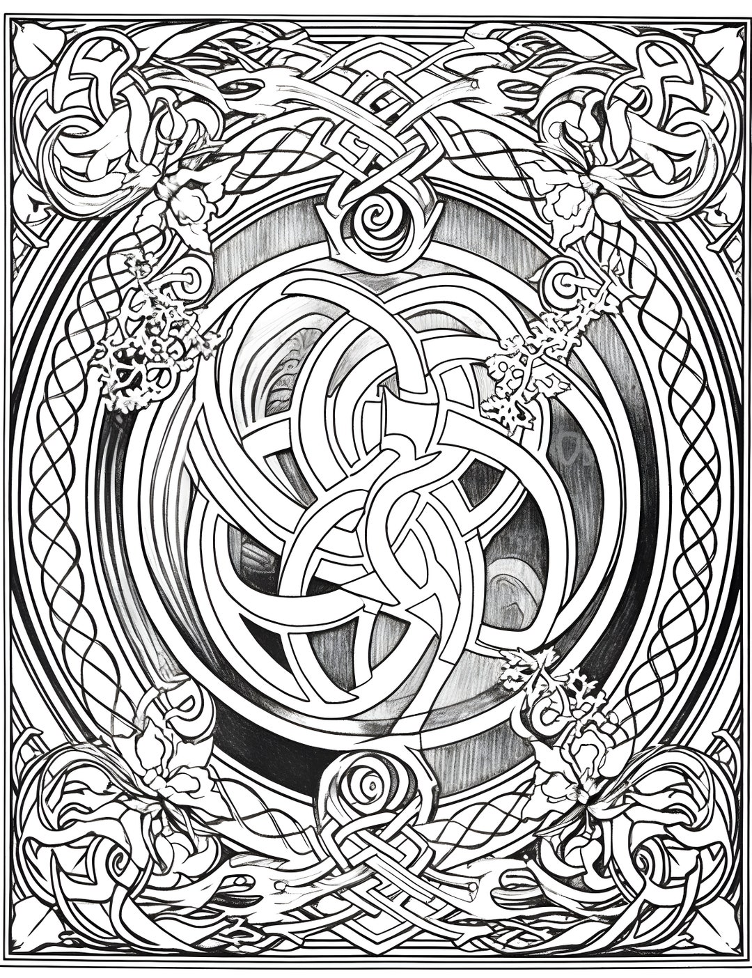 ADULT COLORING PAGES Celtic Knots and Flowers Moderate to Intricate ...