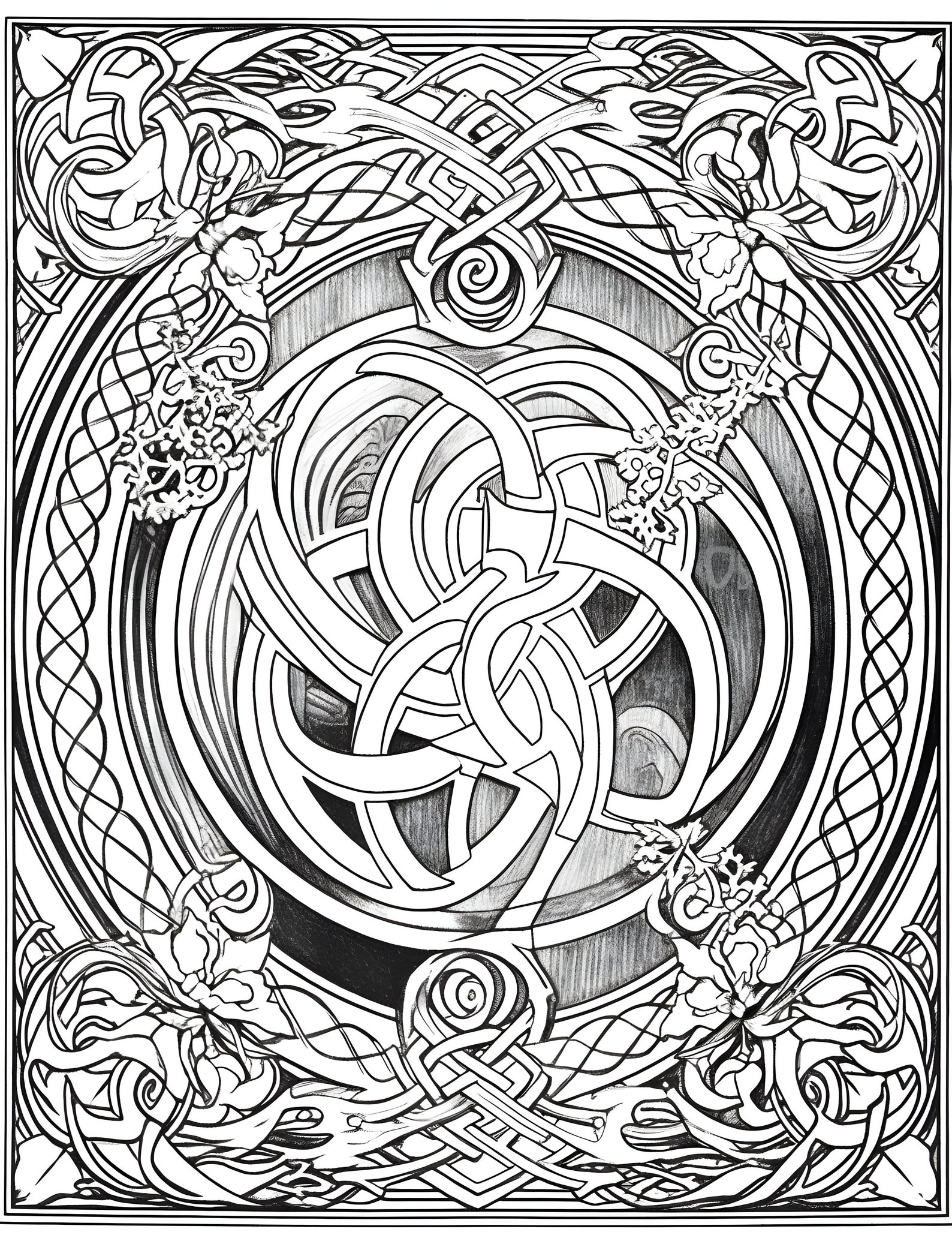 ADULT COLORING PAGES Celtic Knots and Flowers Moderate to Intricate ...