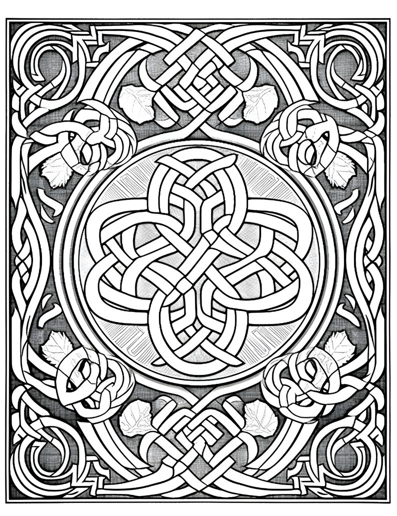 ADULT COLORING PAGES Celtic Knots and Flowers Moderate to Intricate ...