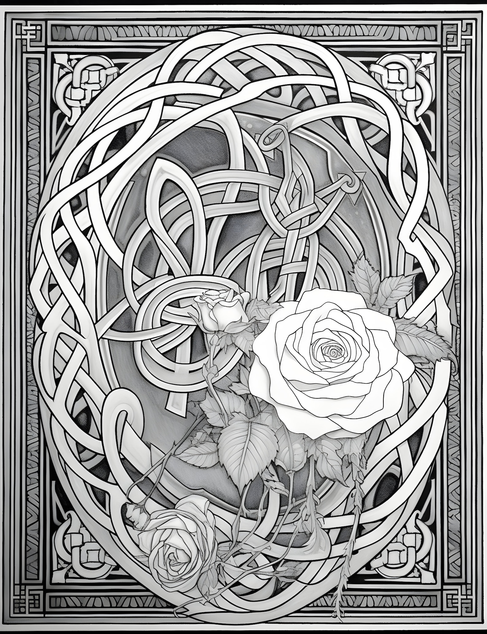 ADULT COLORING PAGES Celtic Knots and Flowers Moderate to Intricate ...