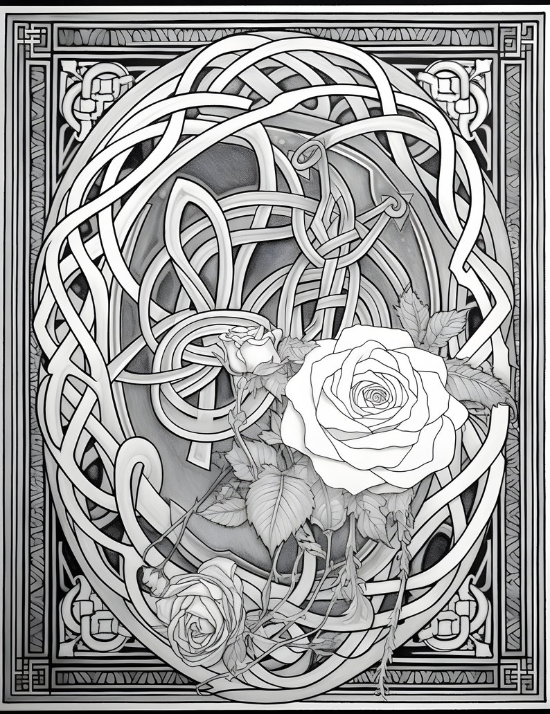 ADULT COLORING PAGES Celtic Knots and Flowers Moderate to Intricate ...