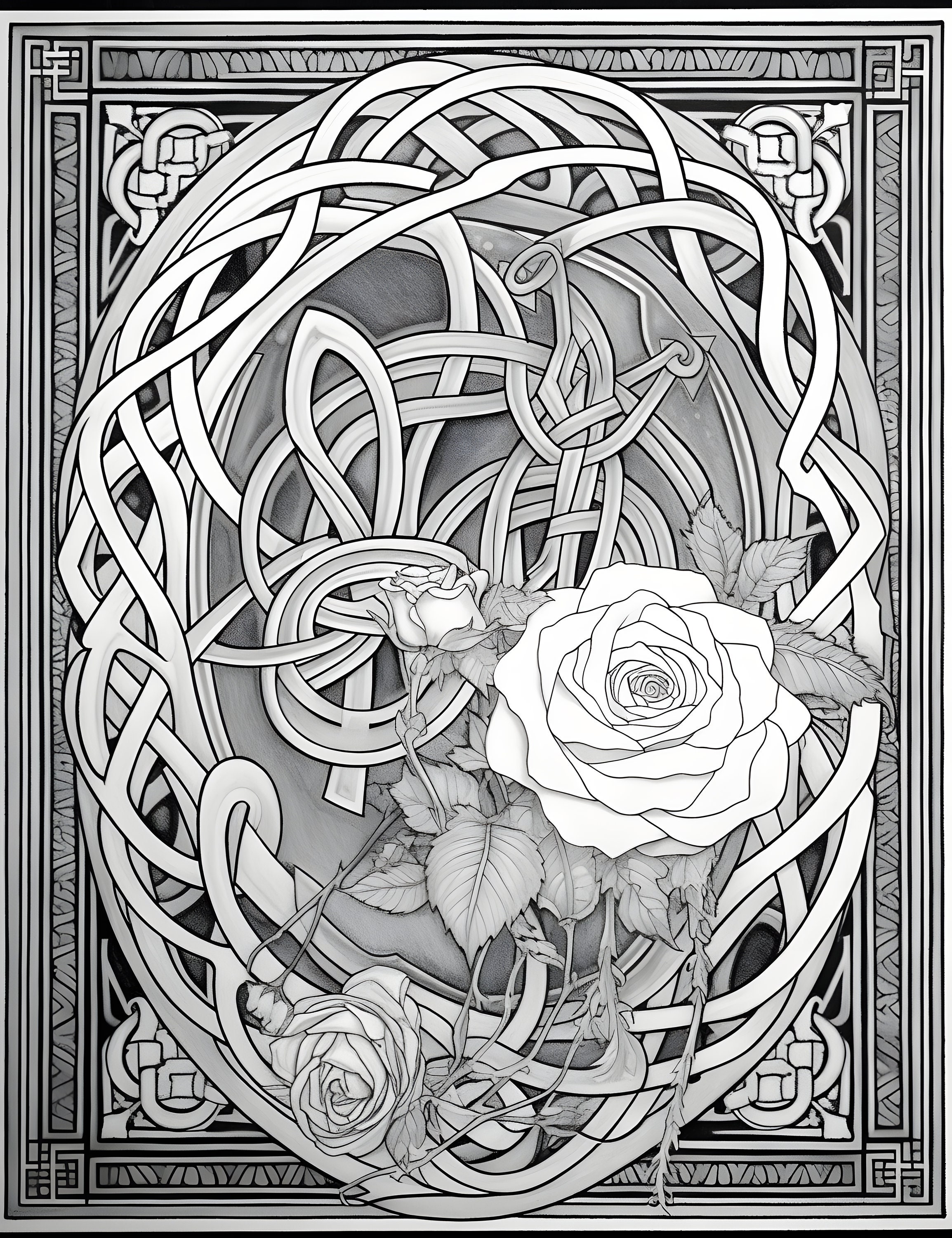 ADULT COLORING PAGES Celtic Knots and Flowers Moderate to Intricate ...