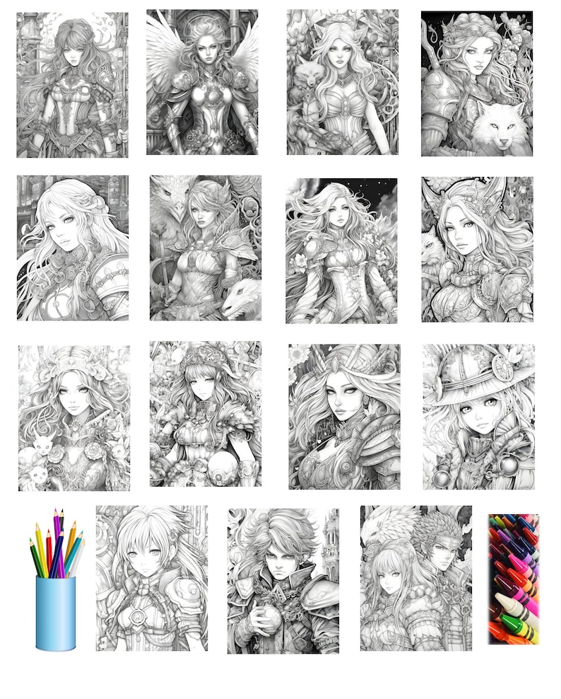 30 FANTASY COLORING PAGES Designed for Adults or Advanced Coloring ...