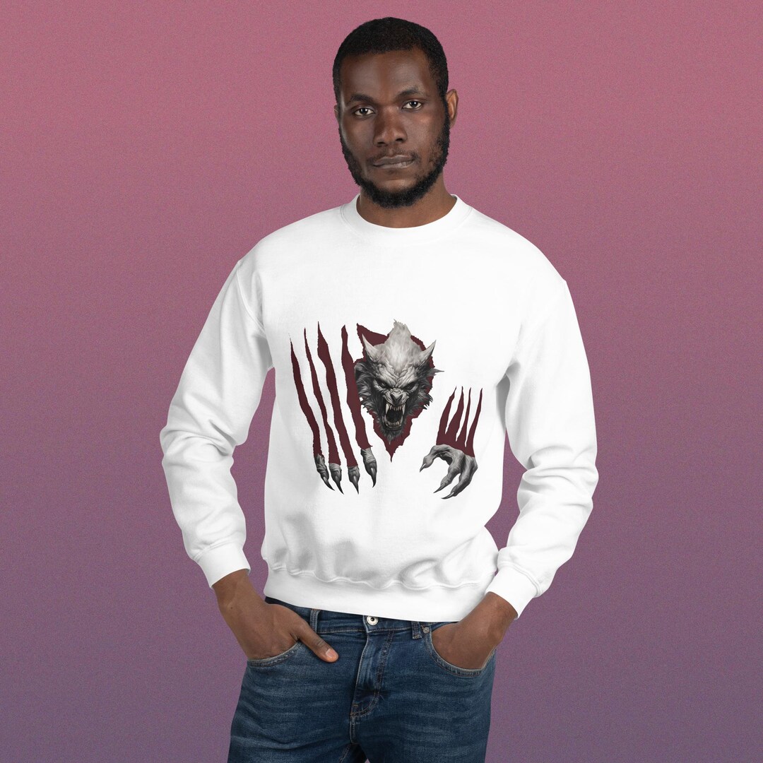 WEREWOLF RIPPING THROUGH Graphic Print, lunar Unleash Unisex Sweatshirt ...