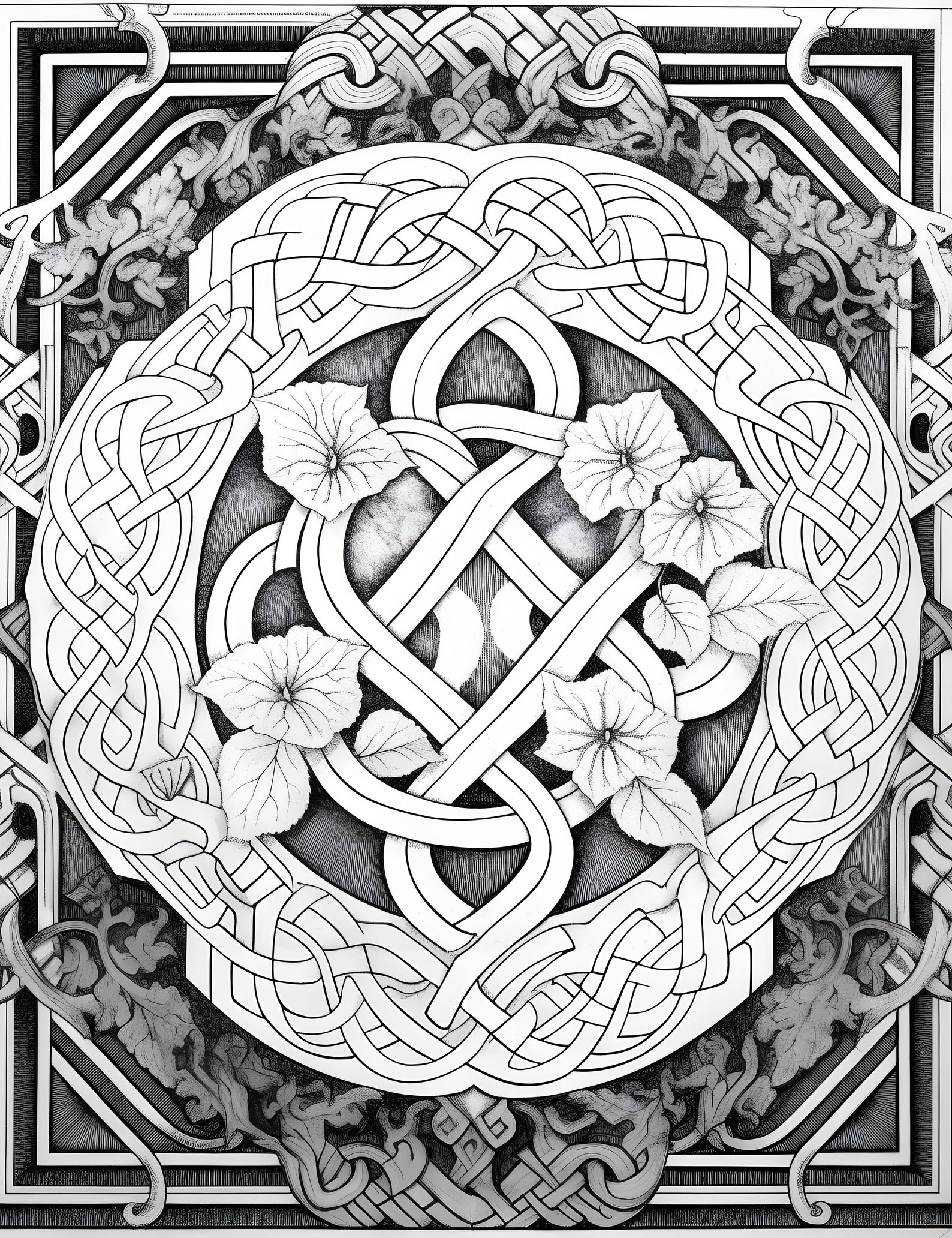 ADULT COLORING PAGES Celtic Knots and Flowers Moderate to Intricate ...