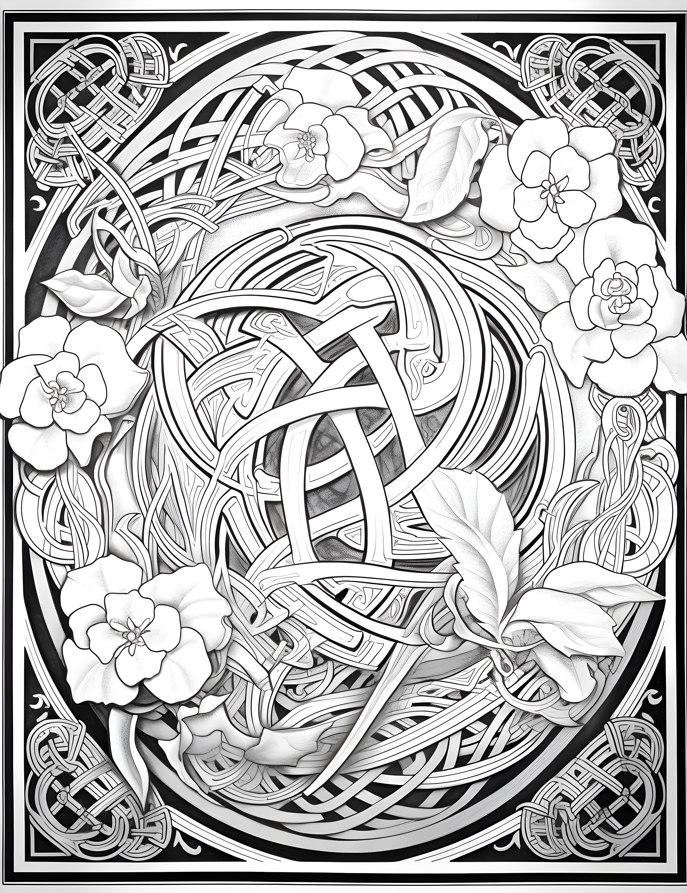 ADULT COLORING PAGES Celtic Knots and Flowers Moderate to Intricate ...