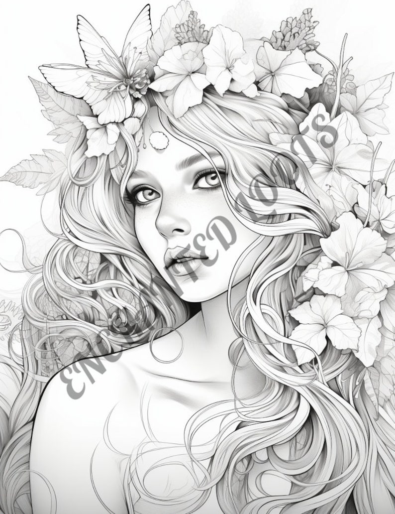 30 FANTASY COLORING PAGES Designed for Adults or Advanced Coloring ...