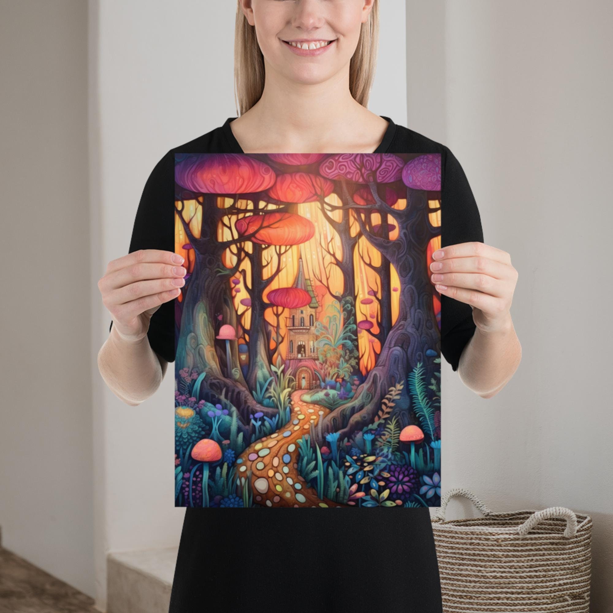 ENCHANTED FOREST KIDS Poster Magical World Vivid Colors Fairytale Style ...