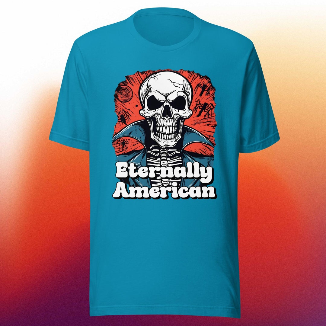 SKELETON COMIC BOOK Retro-style Unisex Graphic Print T-shirt "eternally ...