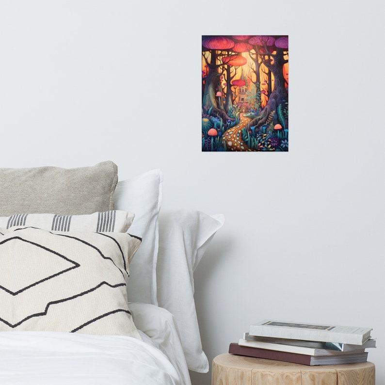 ENCHANTED FOREST KIDS Poster Magical World Vivid Colors Fairytale Style ...