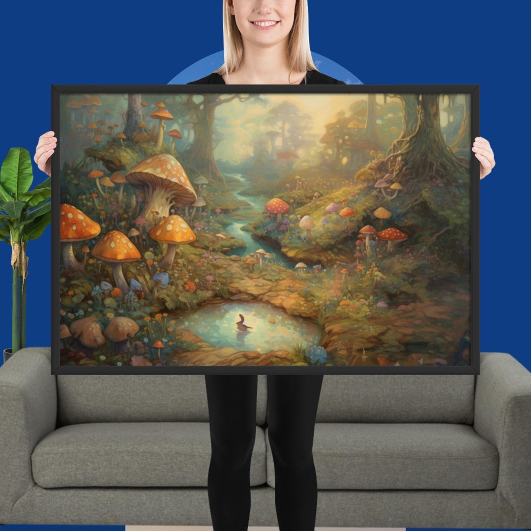 MUSHROOM WOODLAND ENCHANTED Forest Fantasy Wall Art Enhanced - Etsy