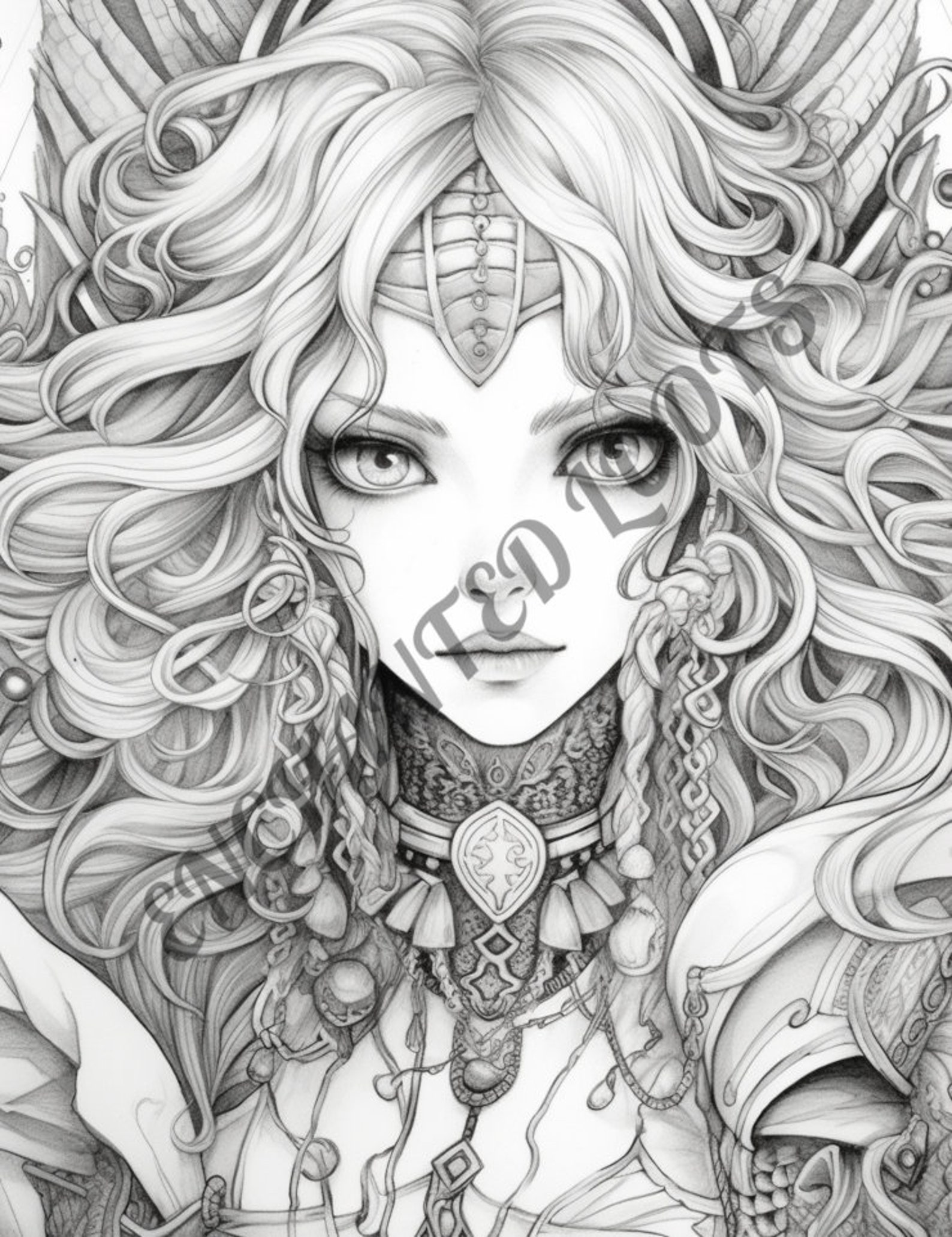 30 FANTASY COLORING PAGES Designed for Adults or Advanced Coloring ...