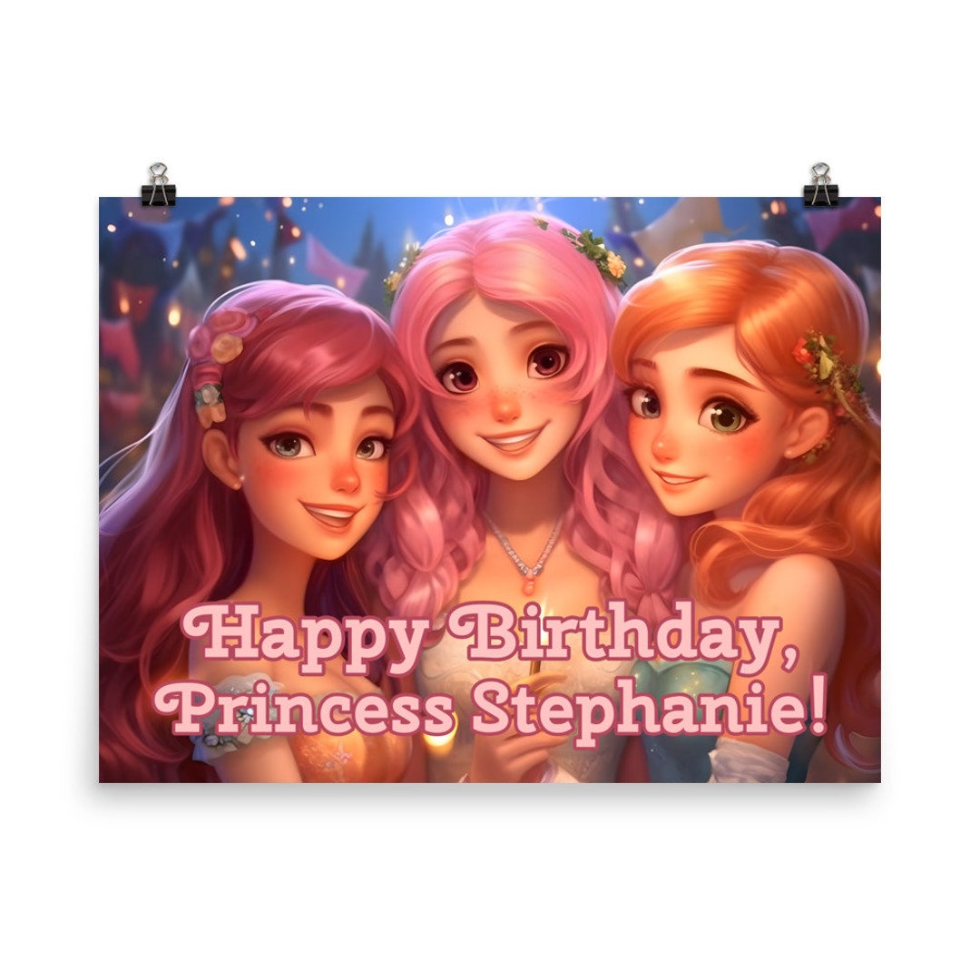 HAPPY BIRTHDAY PRINCESS Poster Personalized for Your Princess - Etsy