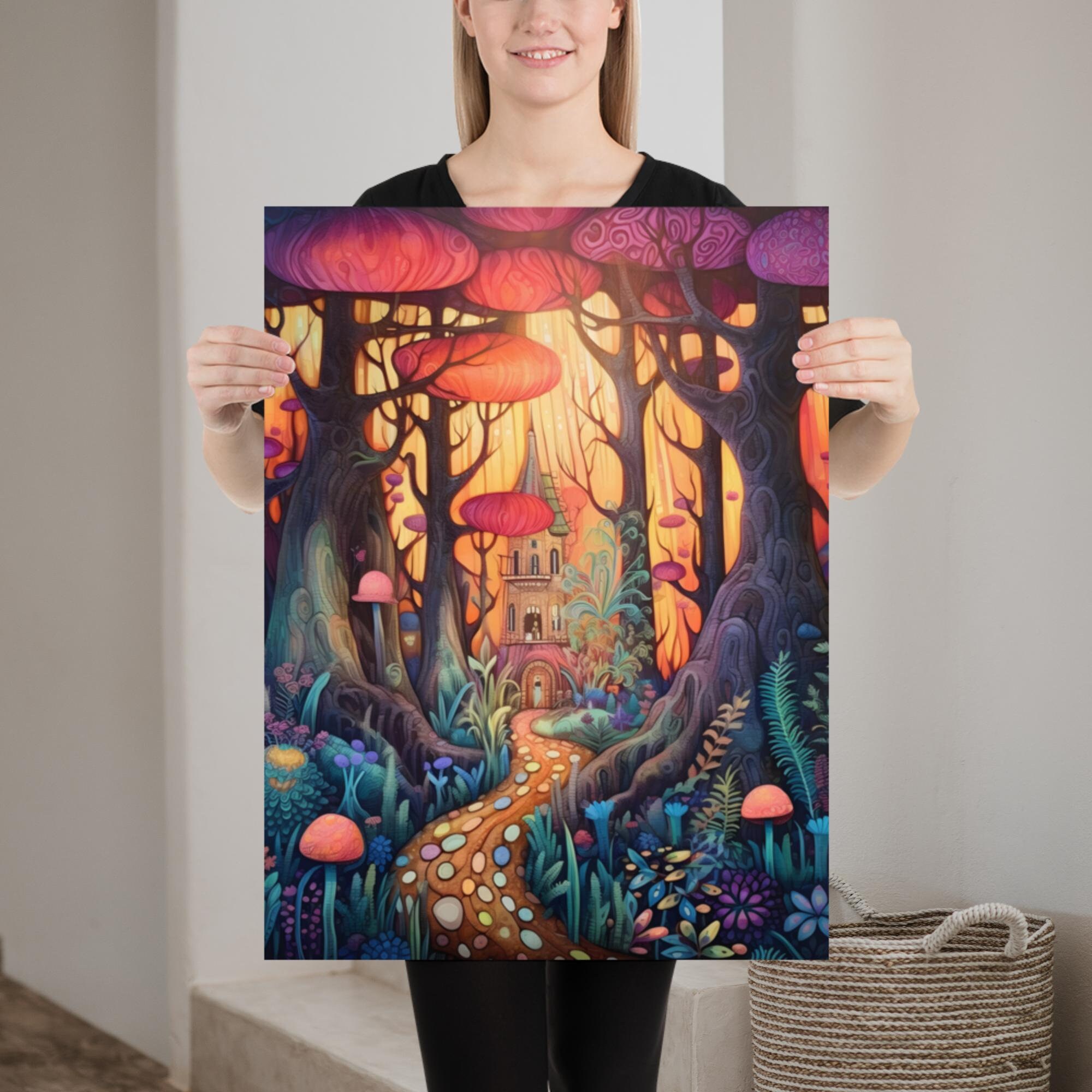 ENCHANTED FOREST KIDS Poster Magical World Vivid Colors Fairytale Style ...