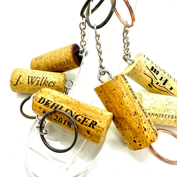 Wine Cork Keychain - Etsy
