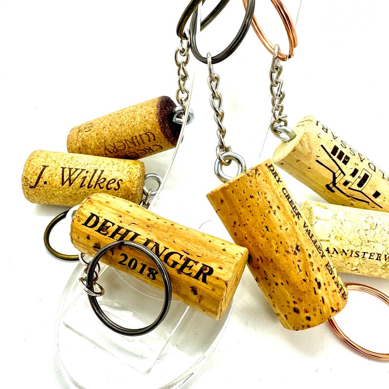 Wine Cork Keychain - Etsy