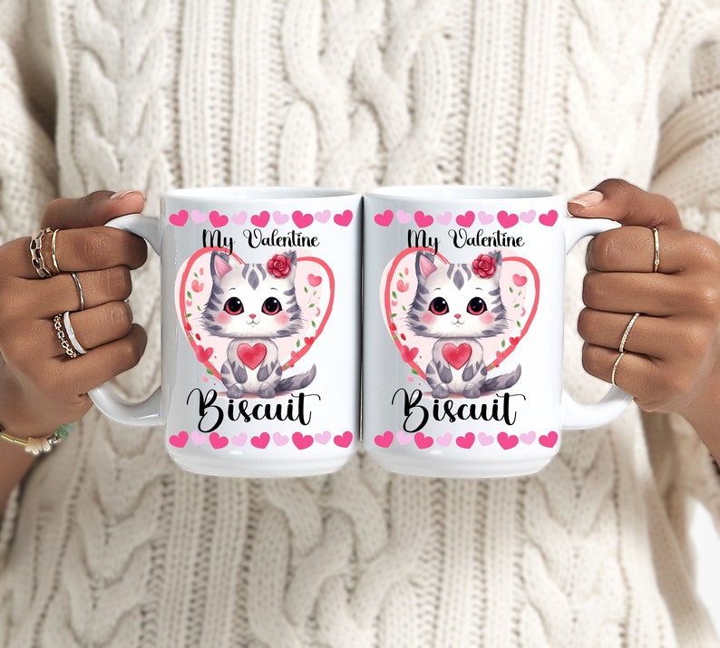 Personalized Valentine's Day Cat Lover Mug, Coffee Mug for Furry ...