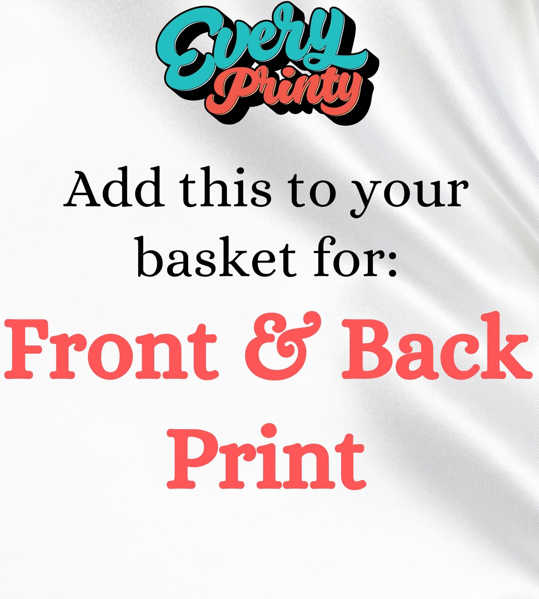 Front & Back Print Surcharge - Etsy