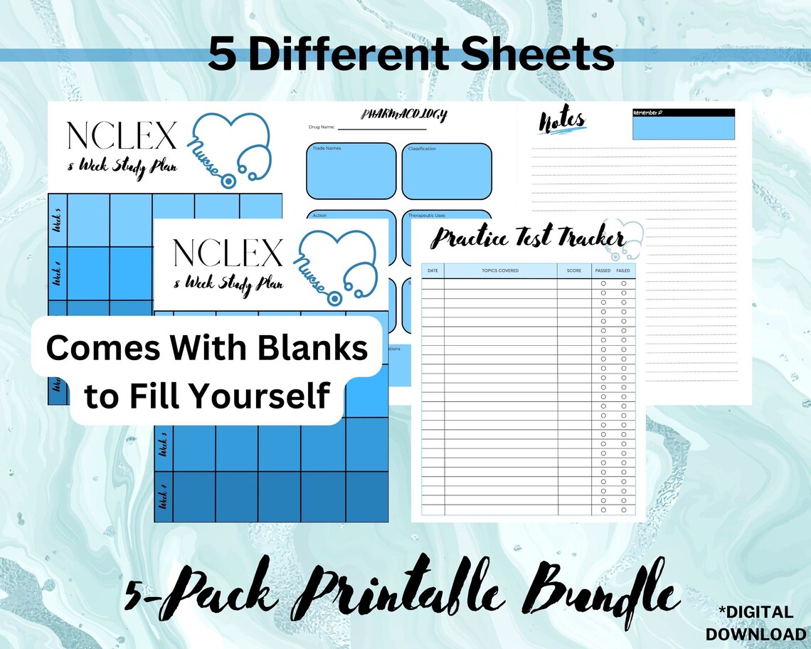 NCLEX Study Plan (FILLED), Study Plan for National Council Licensure ...