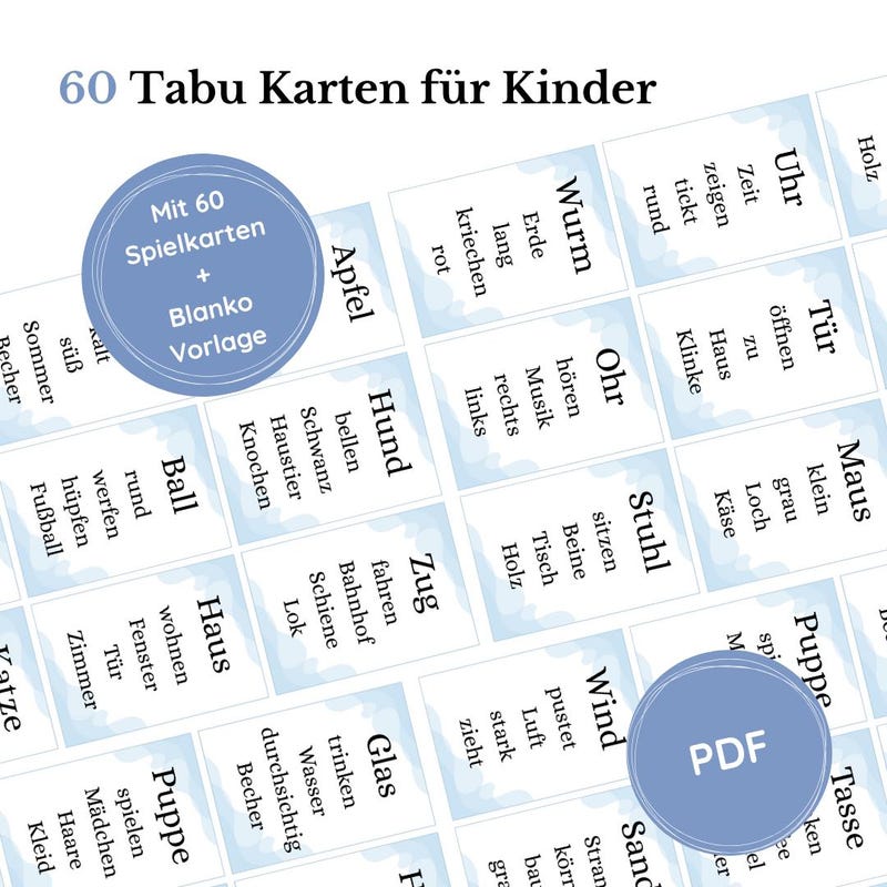 Tabu karten vorlage - Etsy.de