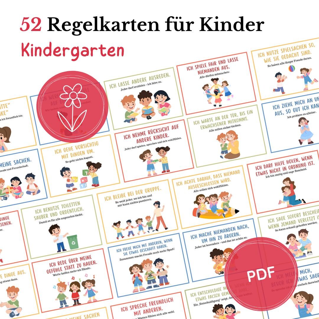 50 Rule Cards for Children – Educational Learning Cards for Daycare ...
